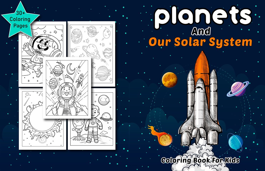 Planets and Our Solar System Coloring Book for Kids and Teens ...
