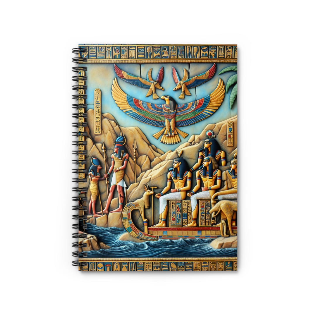 Spiral Notebook, Ancient Egypt Art, Ruled Line Journal, Pharaoh ...