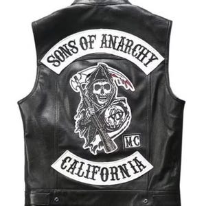 Handmade Jax Teller Vest,soa Leather Vest,men's Sons of Anarchy Redwood ...