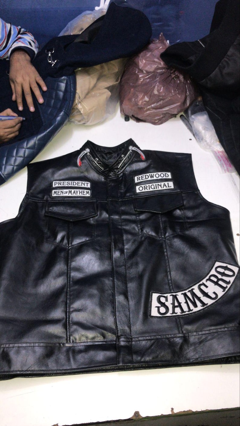 Handmade Jax Teller Vest,soa Leather Vest,men's Sons of Anarchy Redwood ...