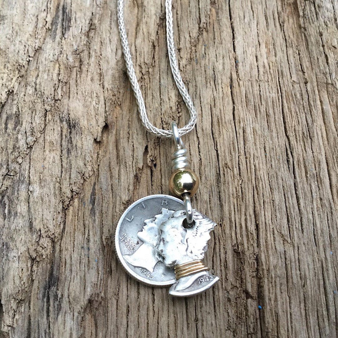 Coin Necklace/stunning Dime Necklace/mercury Dime Necklace/double Dime ...
