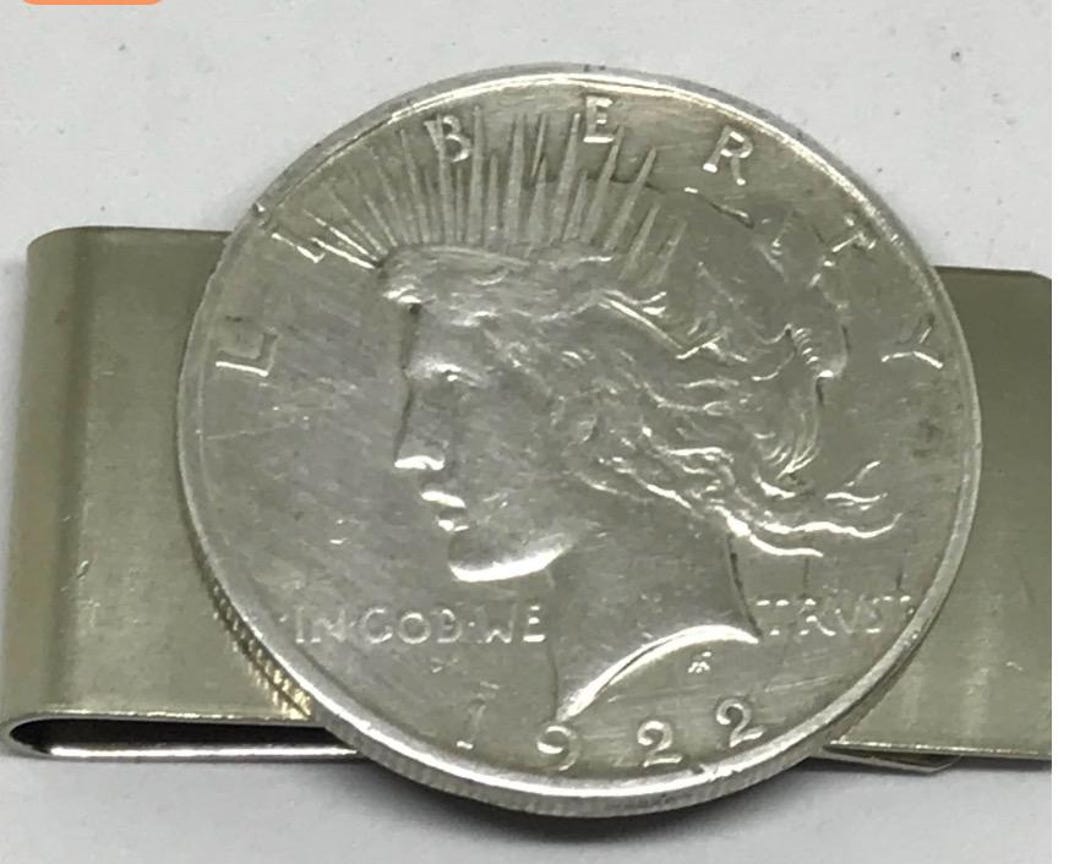 United States Coin Money Clip/handmade Silver/liberty Dollar/sterling ...