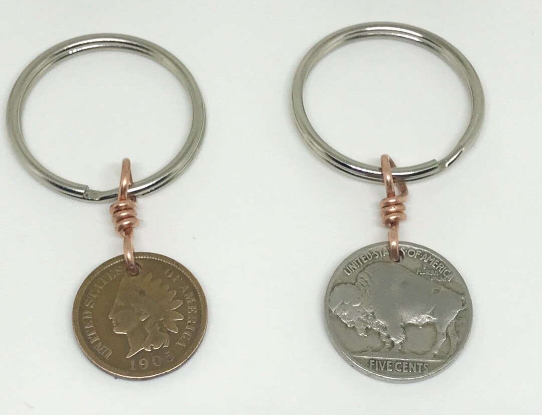 Native American Key Chains/gift for Him/handmade Key Chain With Coin ...
