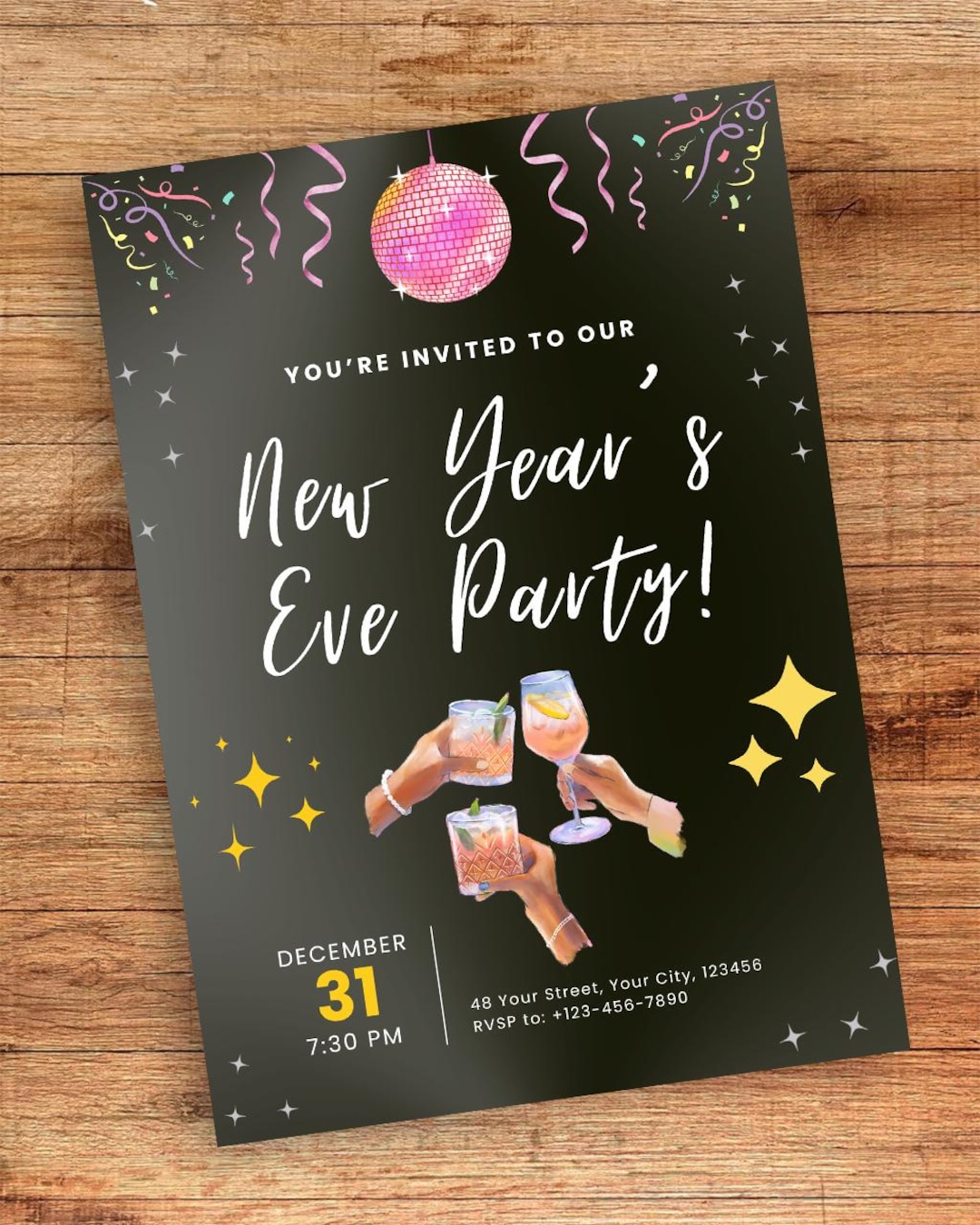 NYE Celebration Party Invitation, Editable NYE Party Invitation ...