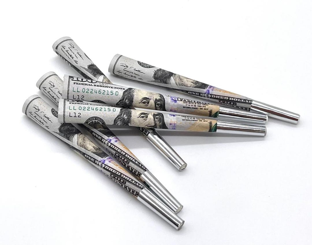 9 Pre Rolled Cone money Print Filter Assorted Colors King Size Rolling ...