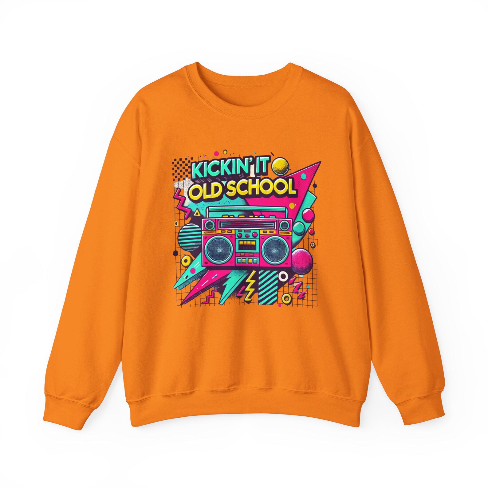 Retro Kickin' It Old School Boombox Sweatshirt, 80s 90s, Crewneck ...