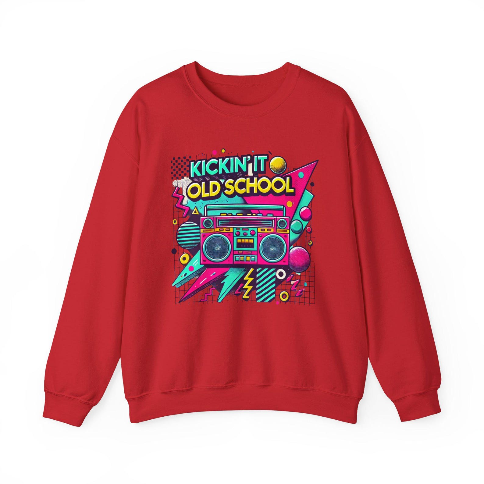 Retro Kickin' It Old School Boombox Sweatshirt, 80s 90s, Crewneck ...