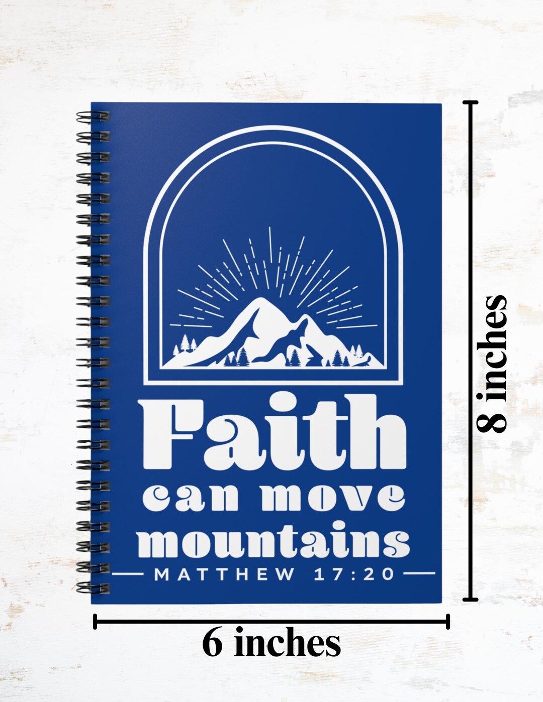 Christian Spiral Notebook, Faith Journal, Bible Notes, Faith Can Move ...