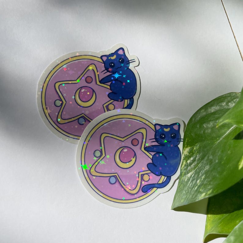 Luna Brooch Sailor Moon Anime Kawaii Laptop Stickers Cute Stickers ...