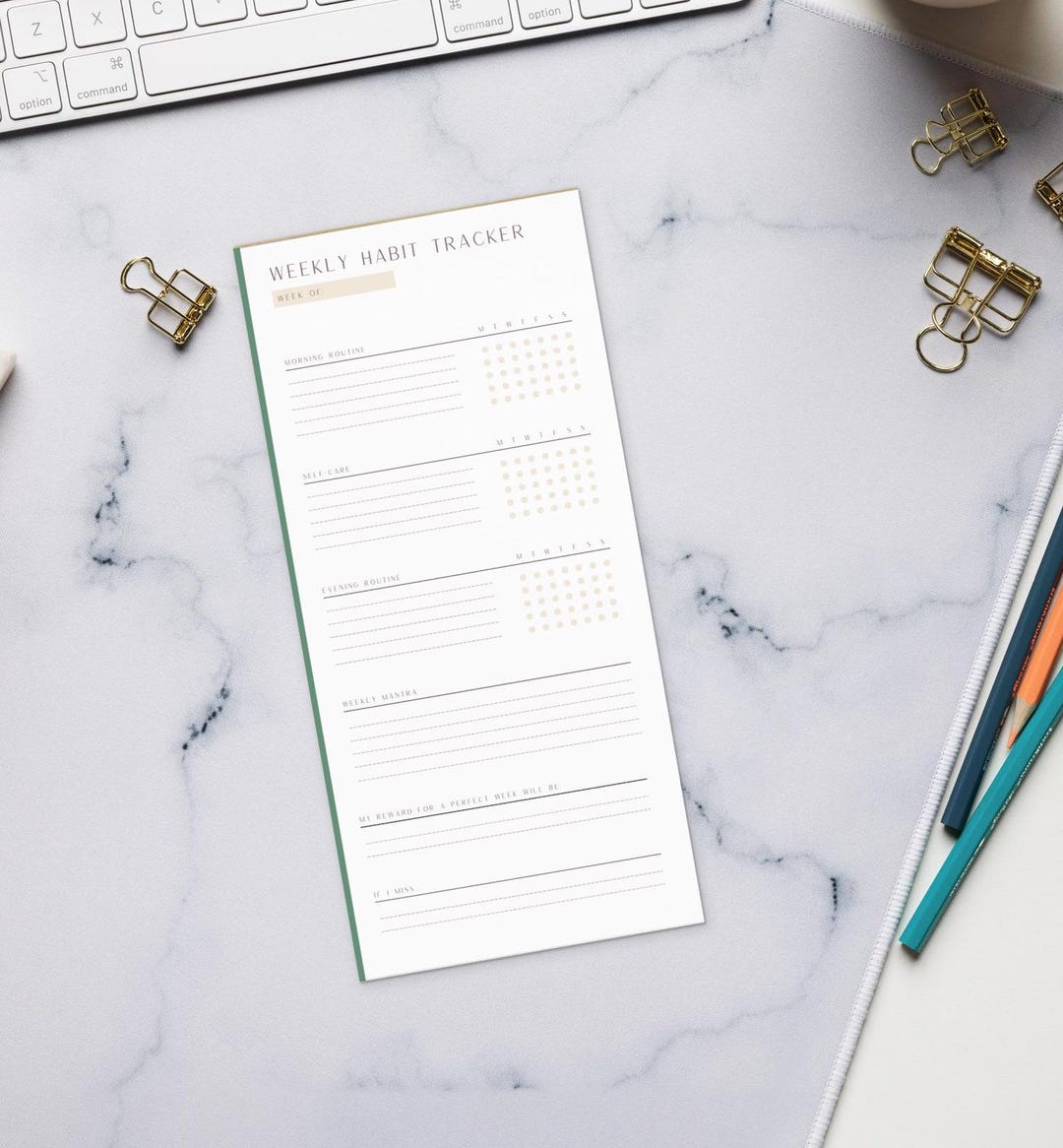 Magnetic Weekly Habit Tracker Notepad for ADHD / Great Planning Tool - Etsy