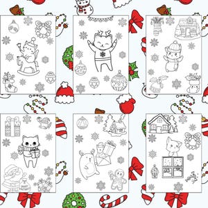 Christmas With Mitten and Tinsel the Cats Coloring Pages Kids Festive ...