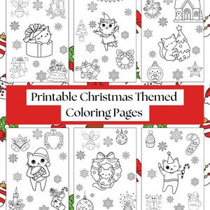Christmas With Mitten and Tinsel the Cats Coloring Pages Kids Festive ...