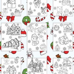 Christmas With Mitten and Tinsel the Cats Coloring Pages Kids Festive ...