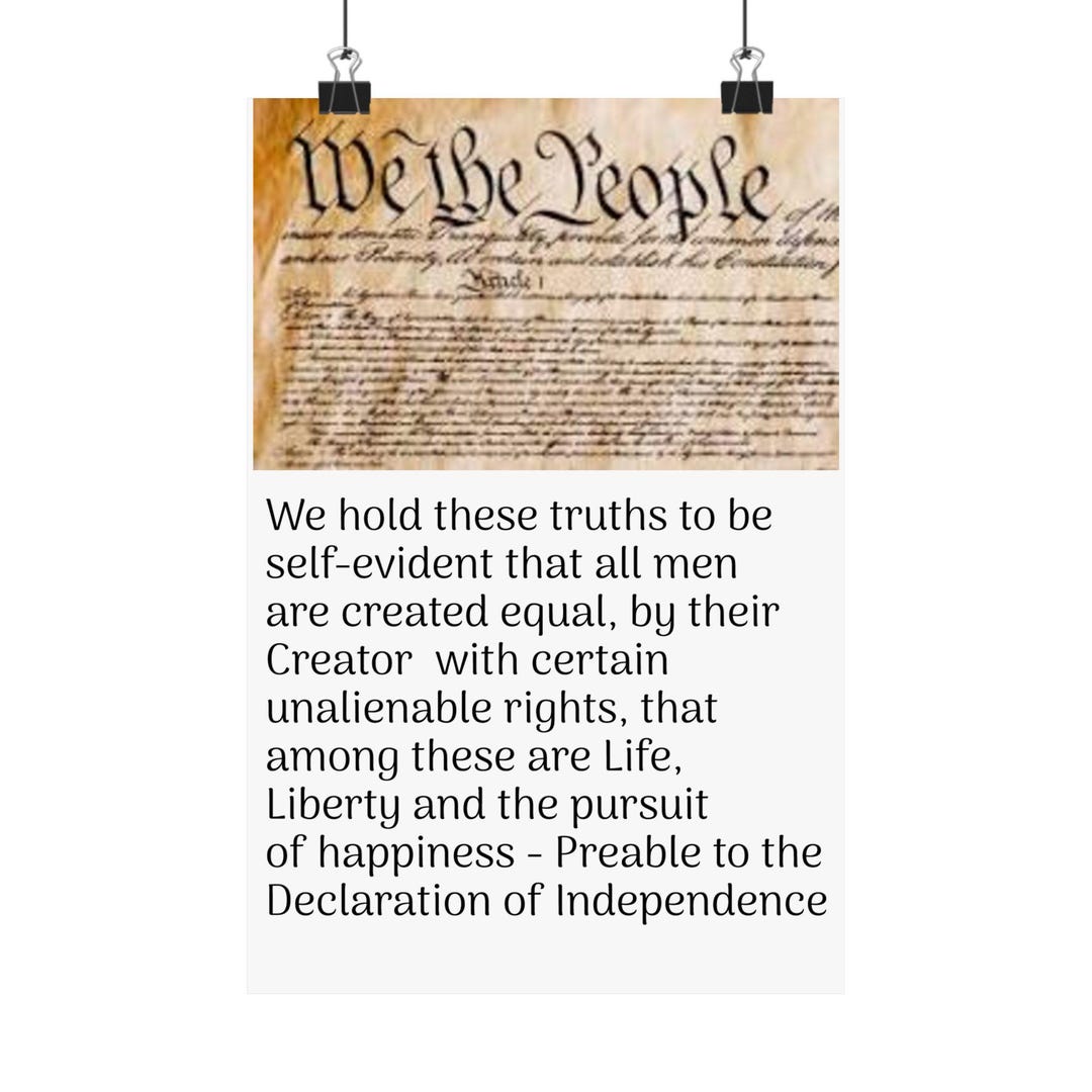 School Patriotic Poster, USA Independence Declaration, Matte Vertical ...