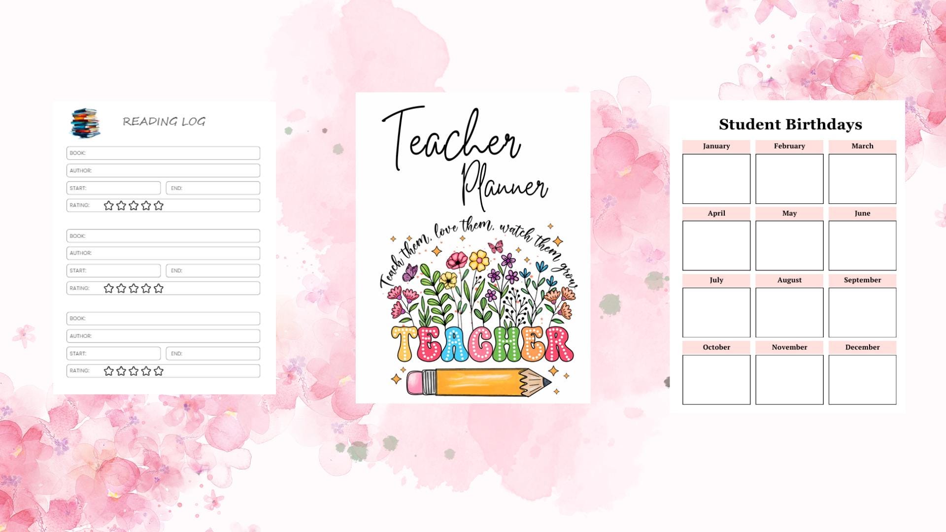 Printable Editable Teacher Lesson Planner School Year Digital Download ...