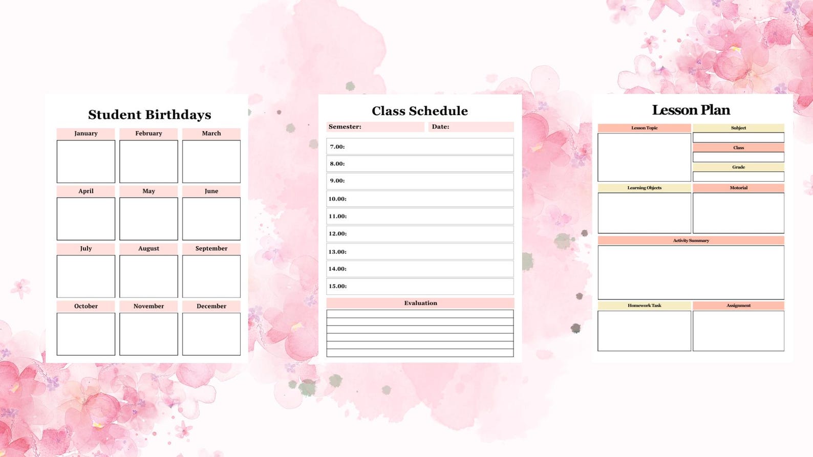 Printable Editable Teacher Lesson Planner School Year Digital Download ...
