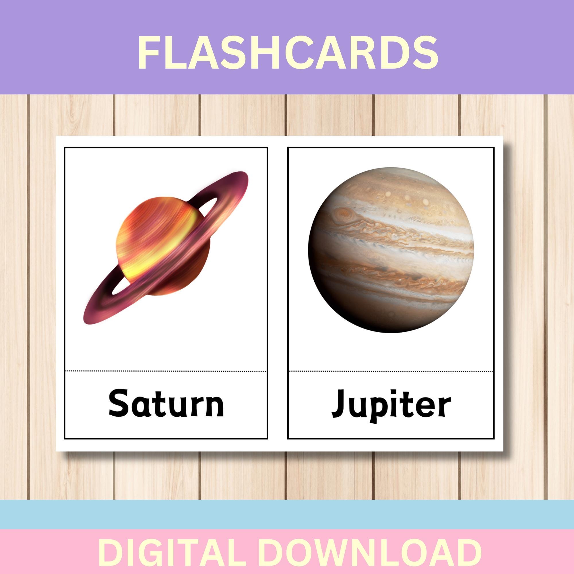 Solar System Flashcards | Printable Montessori Materials & Homeschool ...