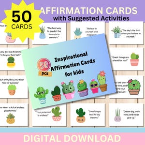 50 Positive Affirmation Cards for Kids | Printable Daily Motivation ...