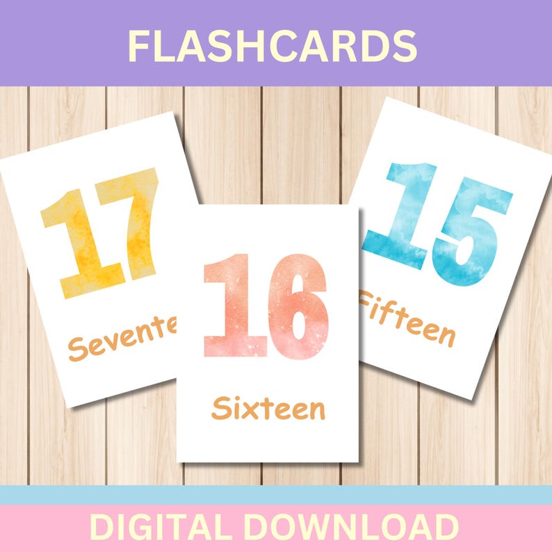 Number Flash Cards Homeschool Preschool Montessori Printable Cards Math ...