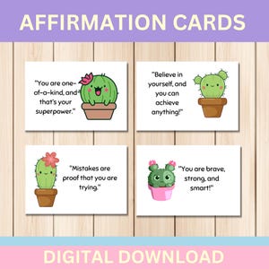 50 Positive Affirmation Cards for Kids | Printable Daily Motivation ...