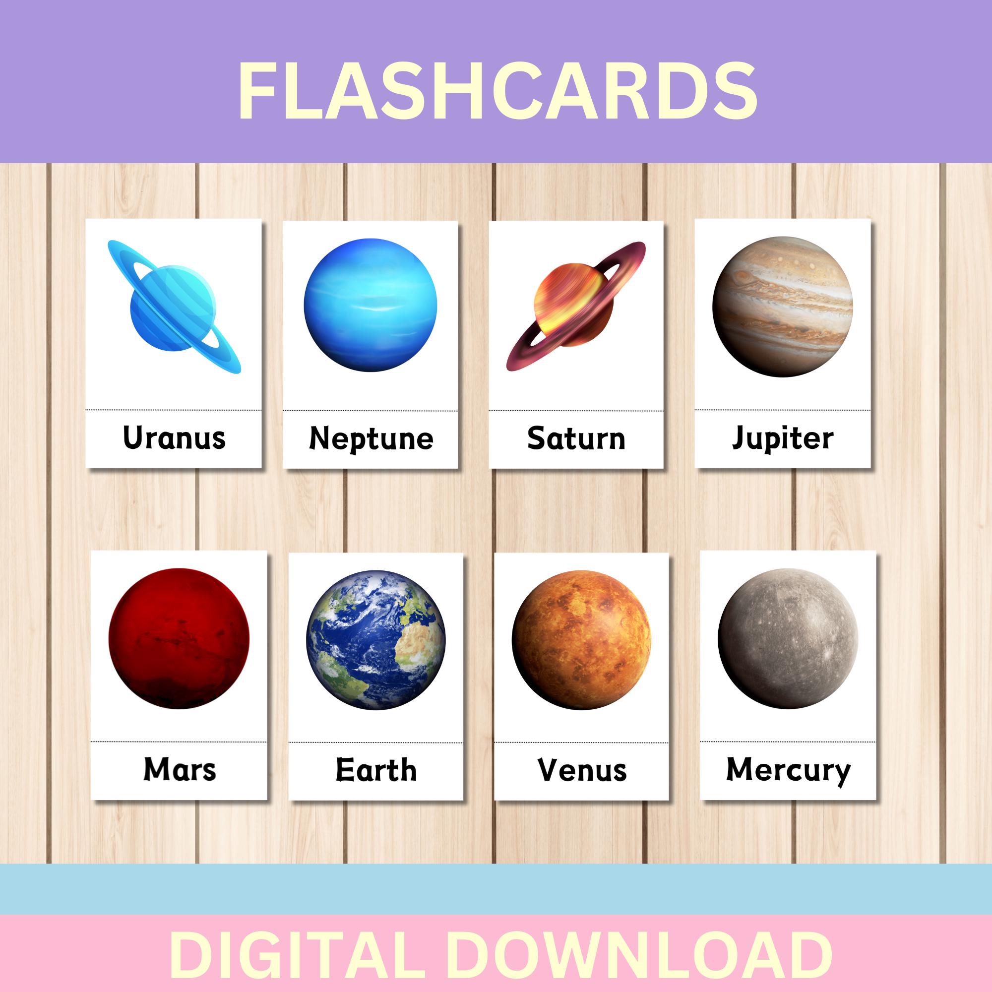 Solar System Flashcards | Printable Montessori Materials & Homeschool ...