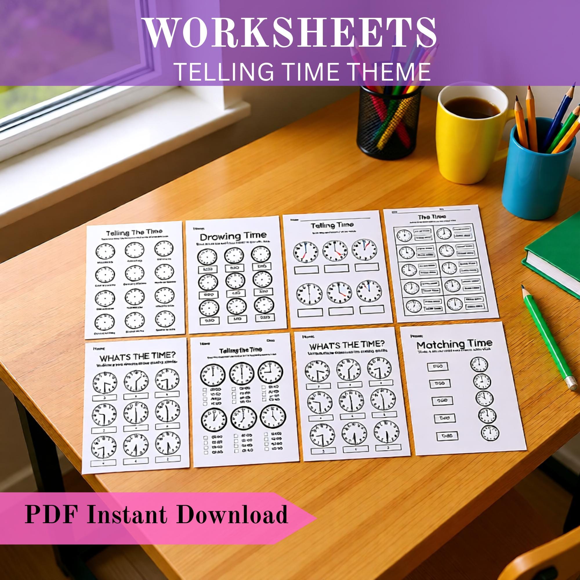Telling Time Worksheets Printable | Clock Reading Activity | Learn to ...