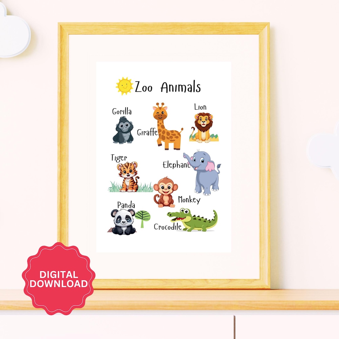 Zoo Animals Poster, Montessori Materials, Montessori Educational ...