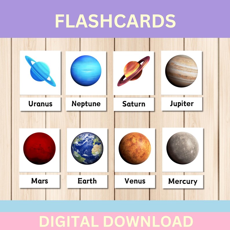 Solar System Flashcards | Printable Montessori Materials & Homeschool ...