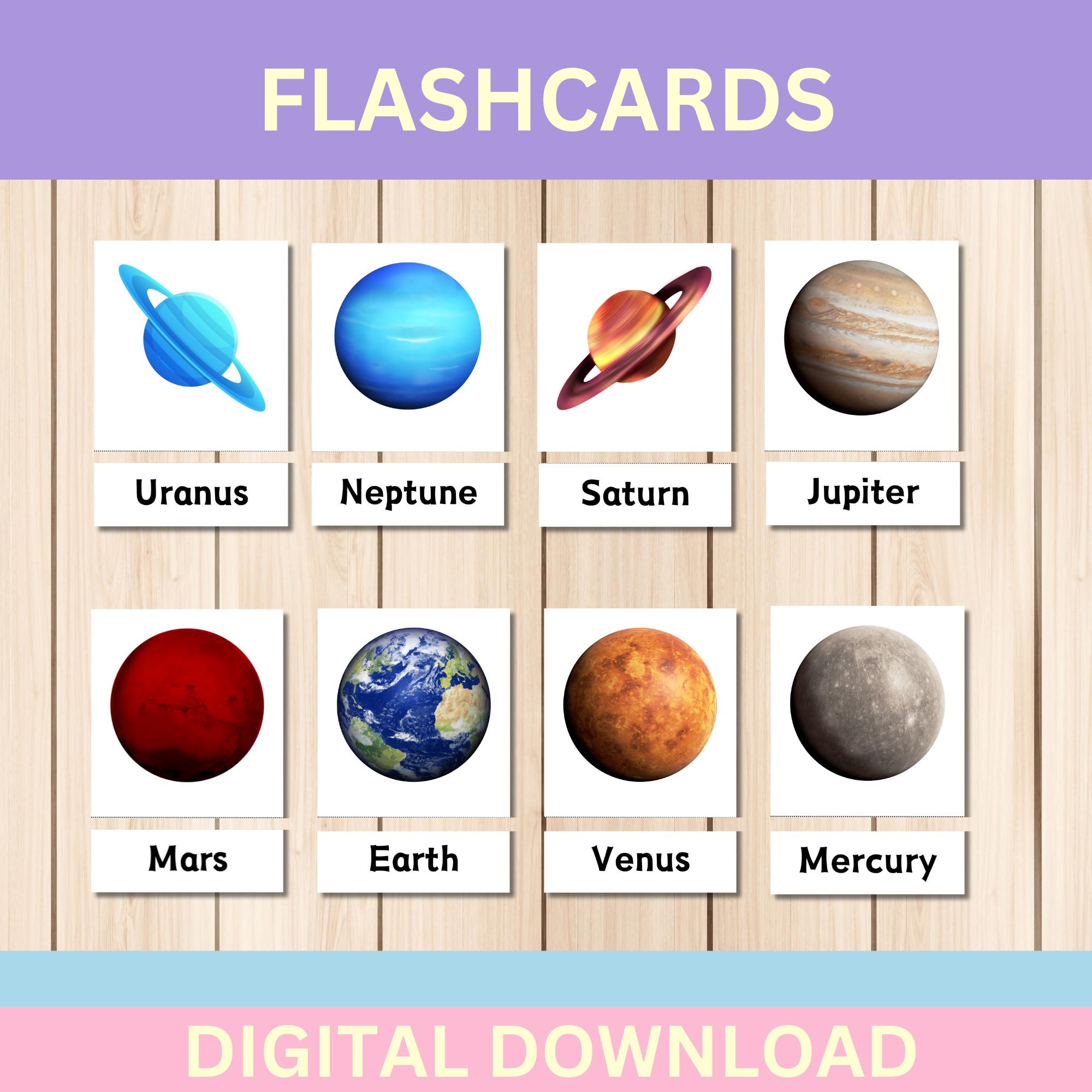 Solar System Flashcards | Printable Montessori Materials & Homeschool ...