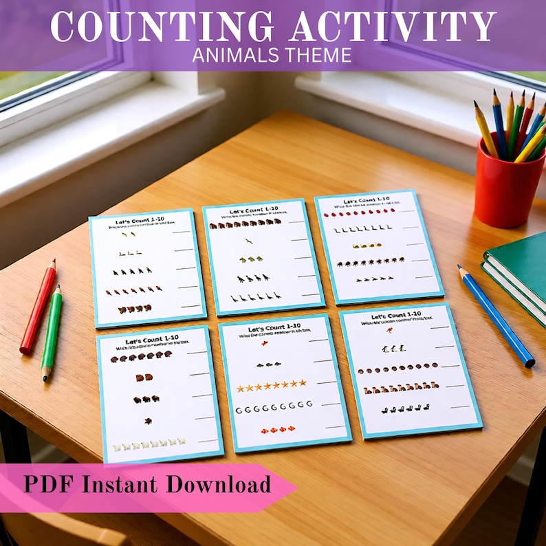 Animals Counting Activity Printable | 20 Pages PDF | Preschool Math ...