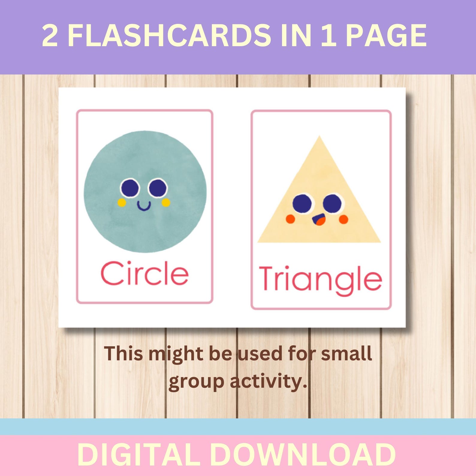 Geometric Shapes Flash Cards Printable Montessori Materials Preschool ...