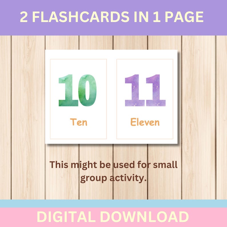 Number Flash Cards Homeschool Preschool Montessori Printable Cards Math ...