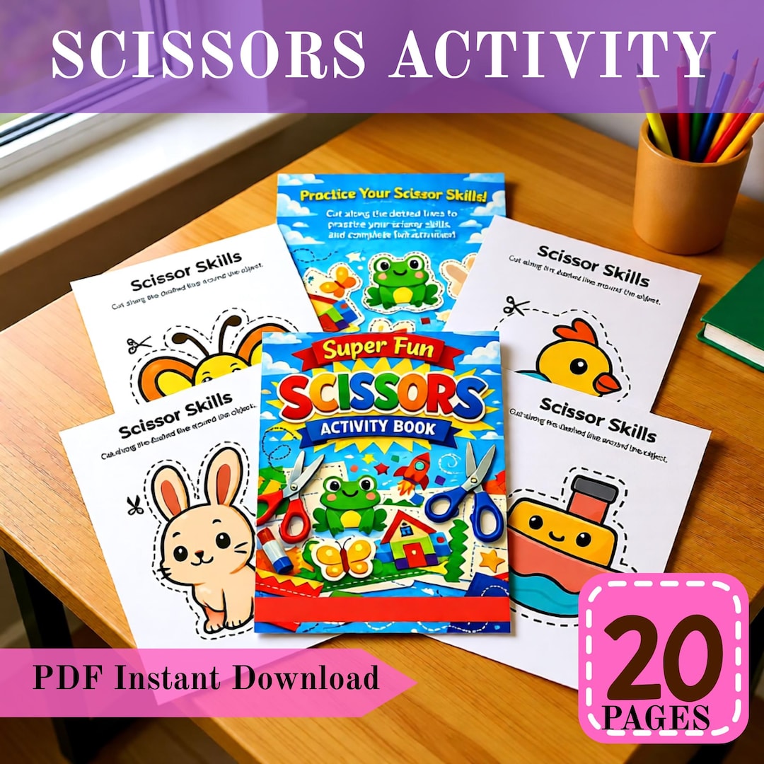 Scissor Skills Activity Book | Printable Cutting Practice Worksheets ...