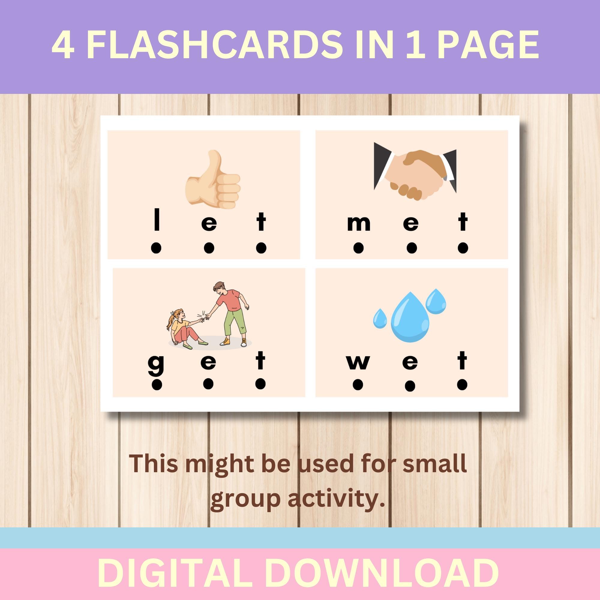 Word Family Flashcards in 2 Sizes | Instant Downloadable Digital ...