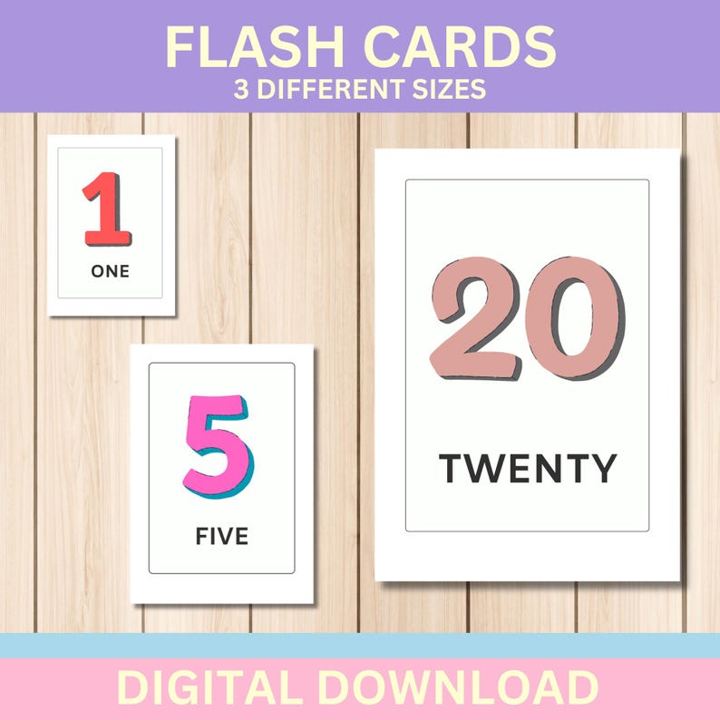 Tarjetas didácticas de números del 1 al 20 para niños / Tarjetas ...