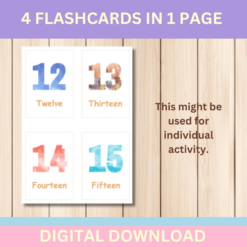 Number Flash Cards Homeschool Preschool Montessori Printable Cards Math ...