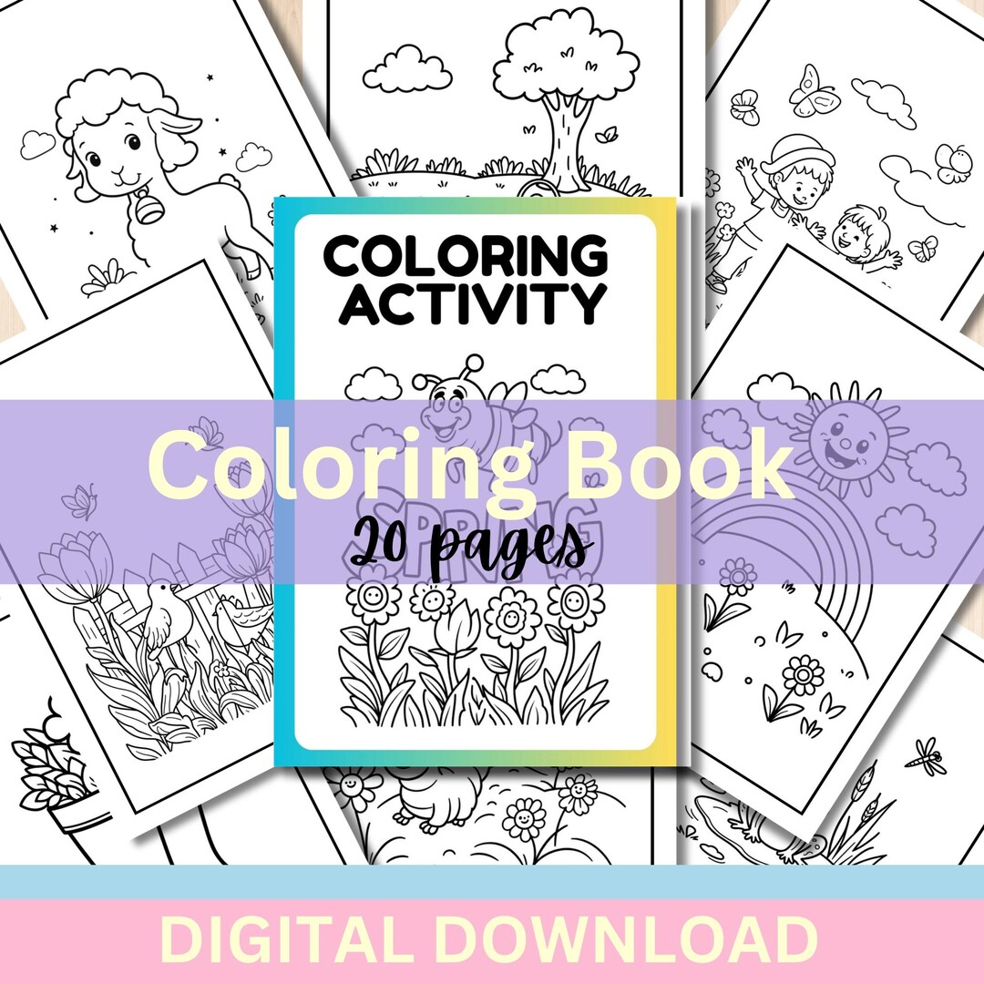 20 Spring Theme Coloring Pages for Kids – A4 Printable PDF – Gross ...