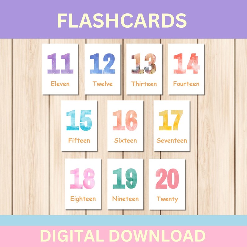Number Flash Cards Homeschool Preschool Montessori Printable Cards Math ...