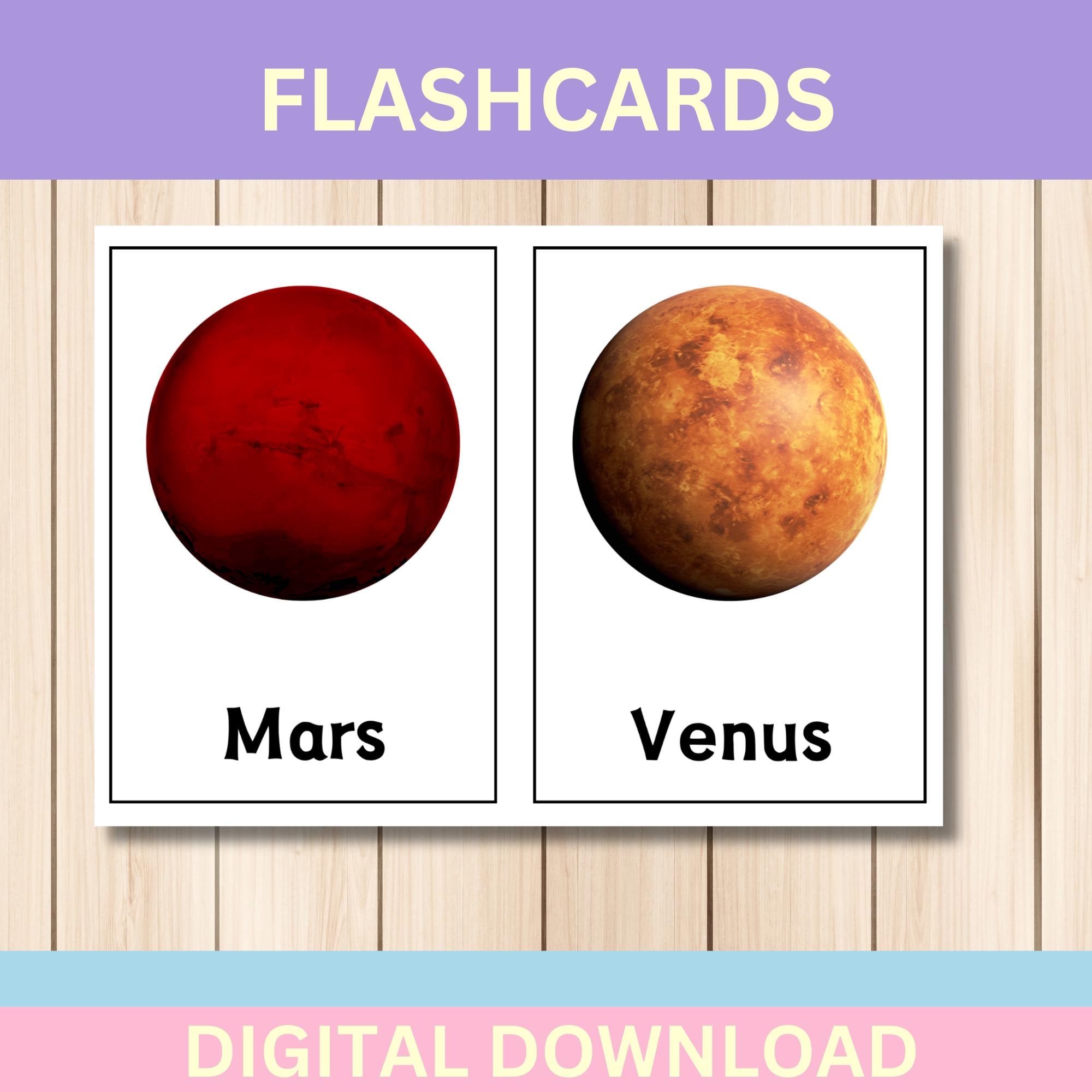 Solar System Flashcards | Printable Montessori Materials & Homeschool ...