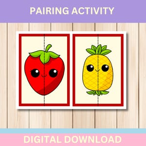 40 Cute Fruits and Vegetables Paring Activity for Kids | Learning ...