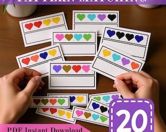 Pattern Matching- Task Box Activity Set- for Preschool, Kindergarten ...