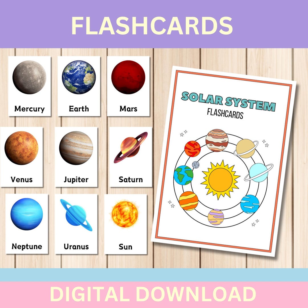 Solar System Flashcards | Printable Montessori Materials & Homeschool ...