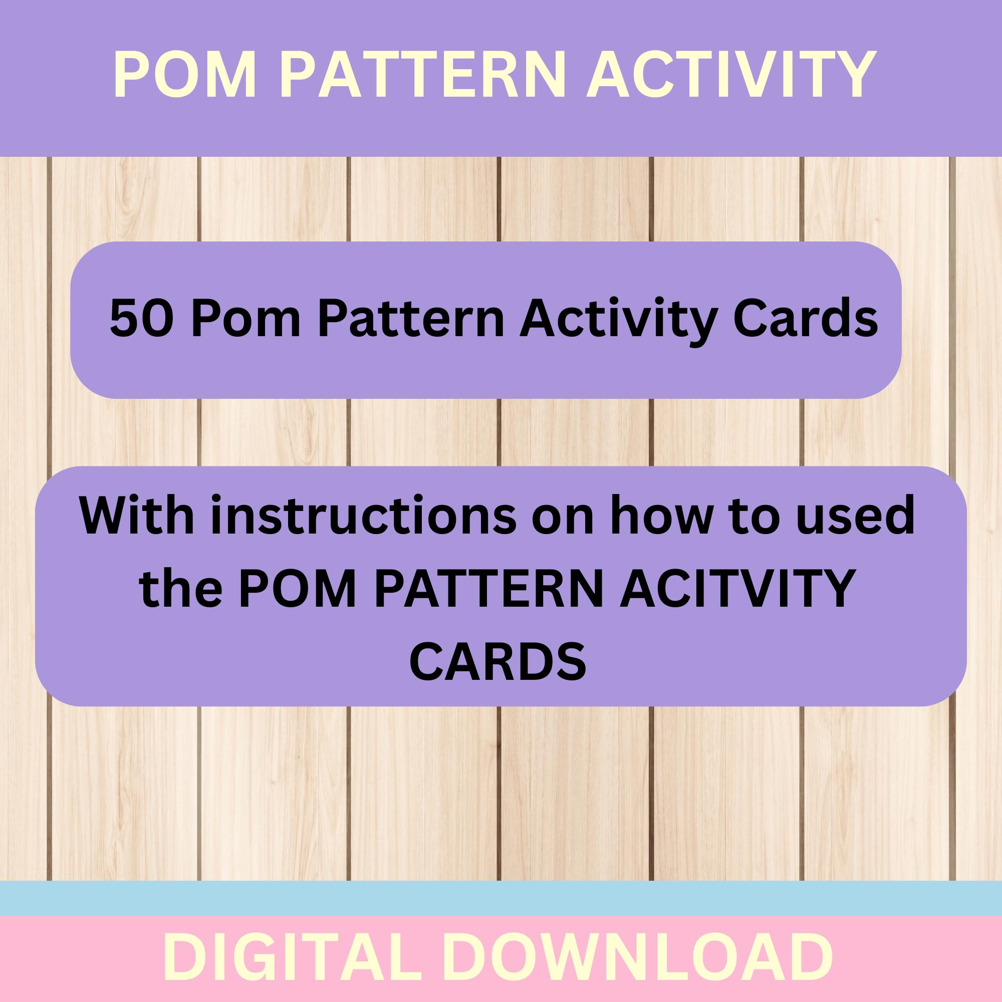 Pom Pom Pattern Cards – 48 Printable Activities for Preschool ...