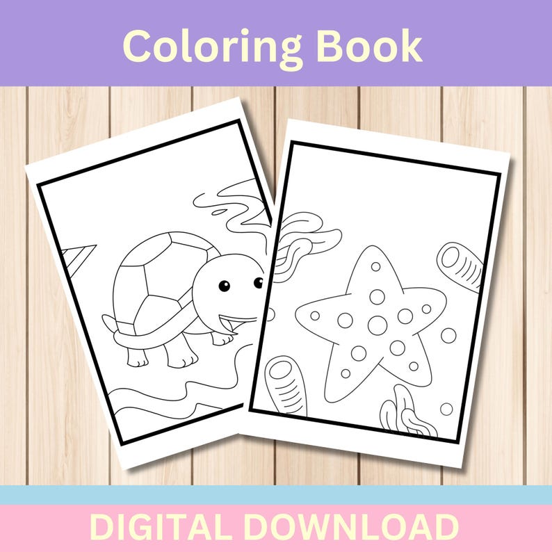 20 Under the Water Coloring Pages for Kids, Instant Download in A4 Pdf ...