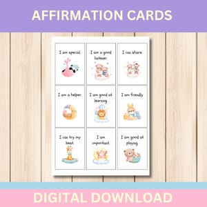 50 Positive Affirmation Cards for Kids | Printable Daily Motivation ...