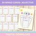 Verbs Bingo Game for Kids 50 Action Verbs Educational Printable Game ...