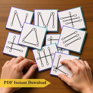 Cotton Swab Pattern Cards – 25 Cards | Montessori Printable Activities ...