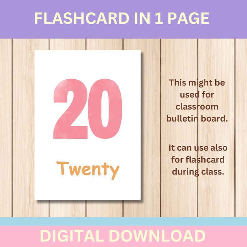 Number Flash Cards Homeschool Preschool Montessori Printable Cards Math ...