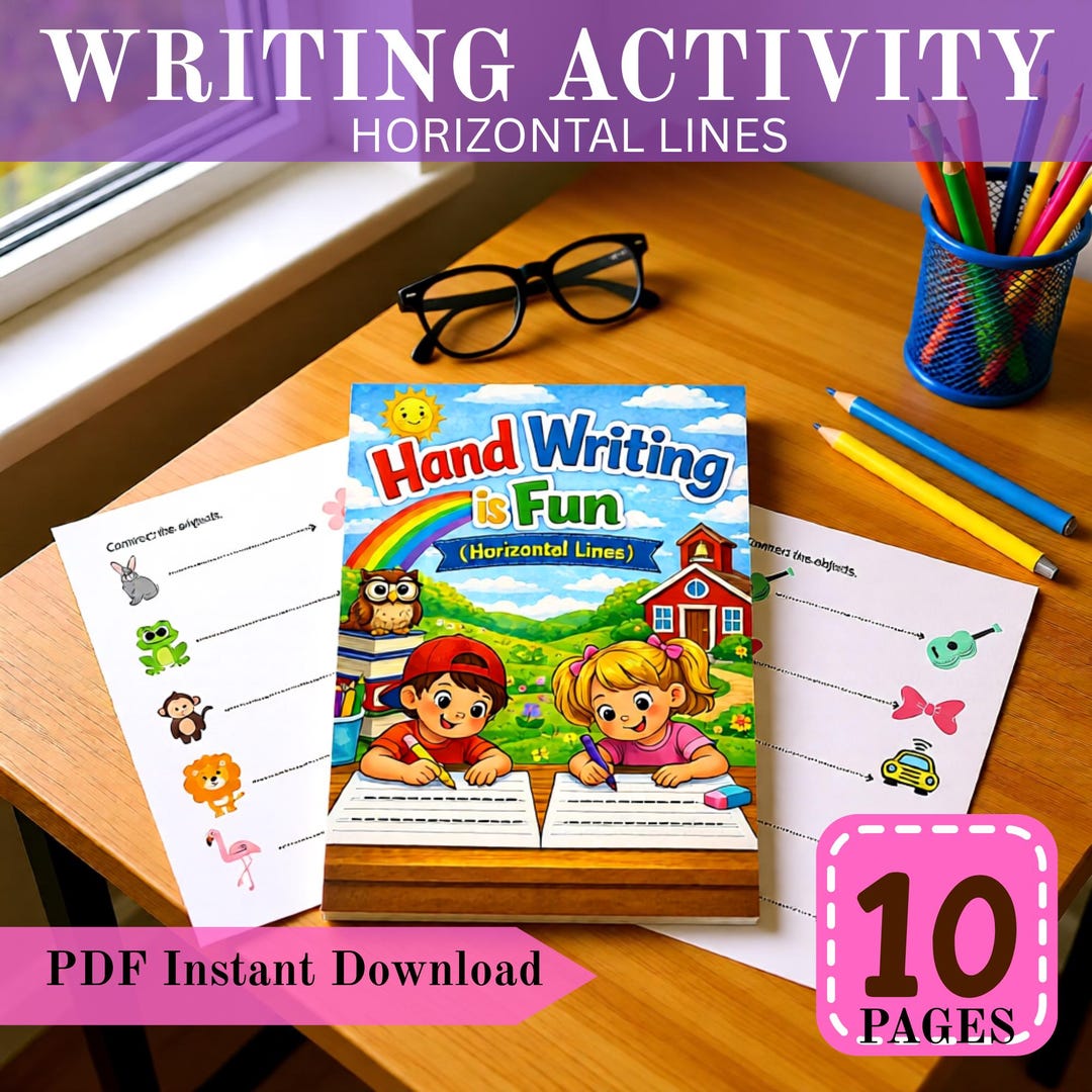 Writing Activity Horizontal Lines Worksheet | Handwriting Practice for ...