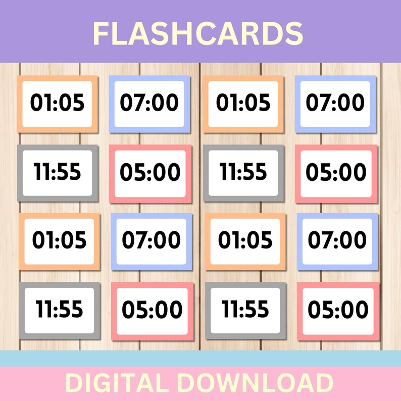 Telling Time Flashcards | Mini and Large Sizes | Fun Clock Activity ...